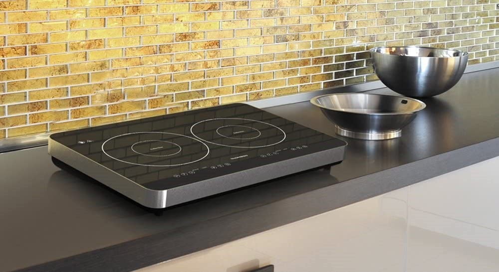 Table plaque à induction posable avec 2 foyers 3400w gris noir THOMSON