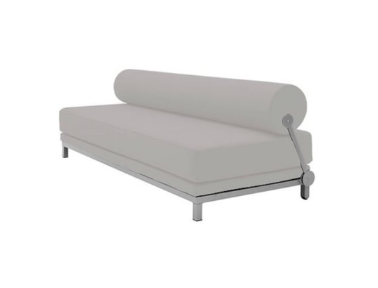 Canapé lit convertible design SLEEP en tissu gris structure aluminium ...