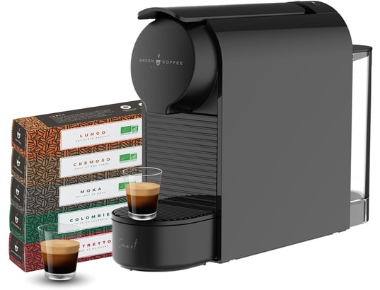 Expresso GREEN COFFEE Smart Noir + 50 capsules BIO Pas Cher - UBALDI.com