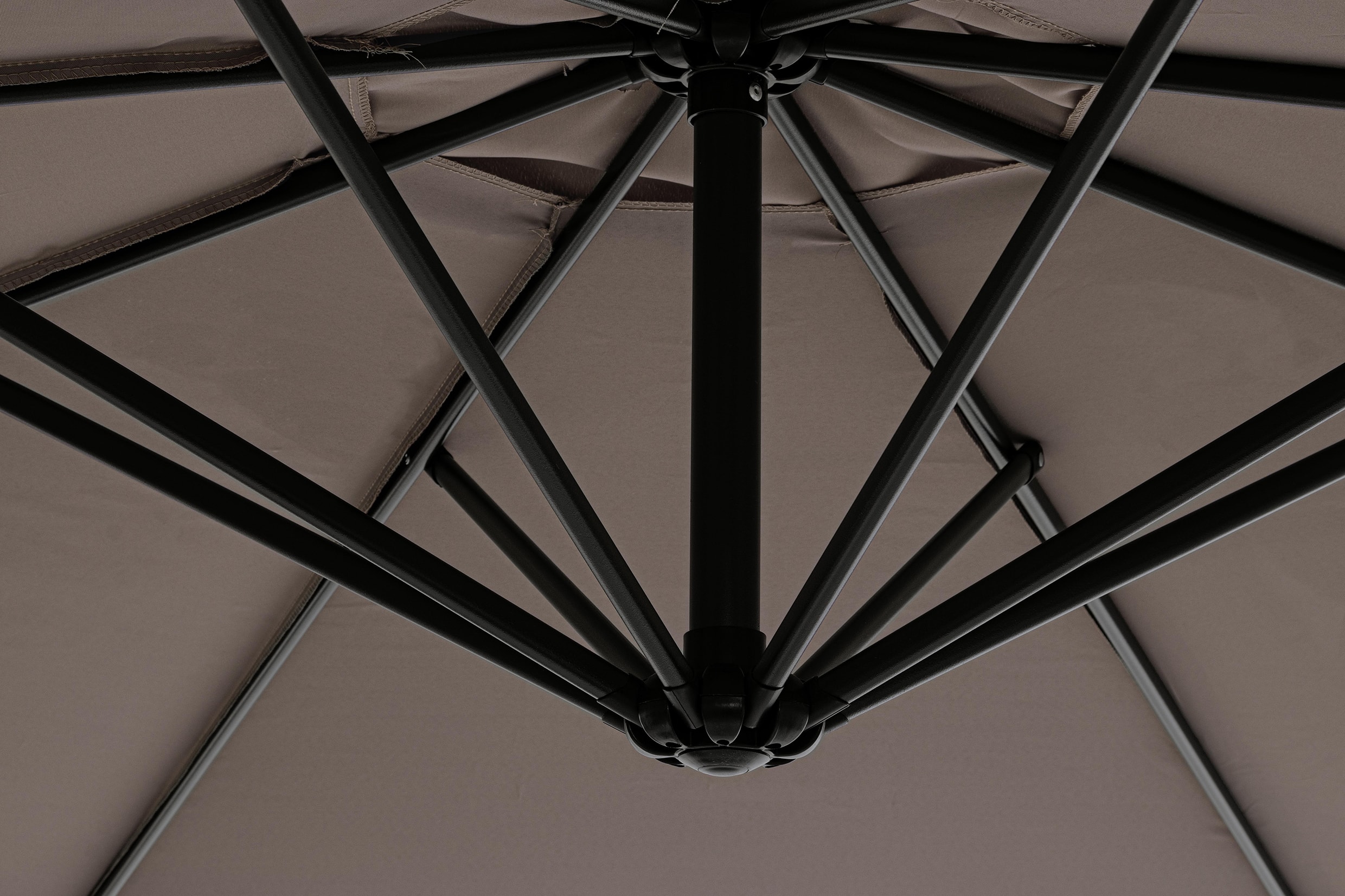 Parasol déporté BIZZOTTO Texas rond déporté diamètre 3 m taupe Pas Cher ...