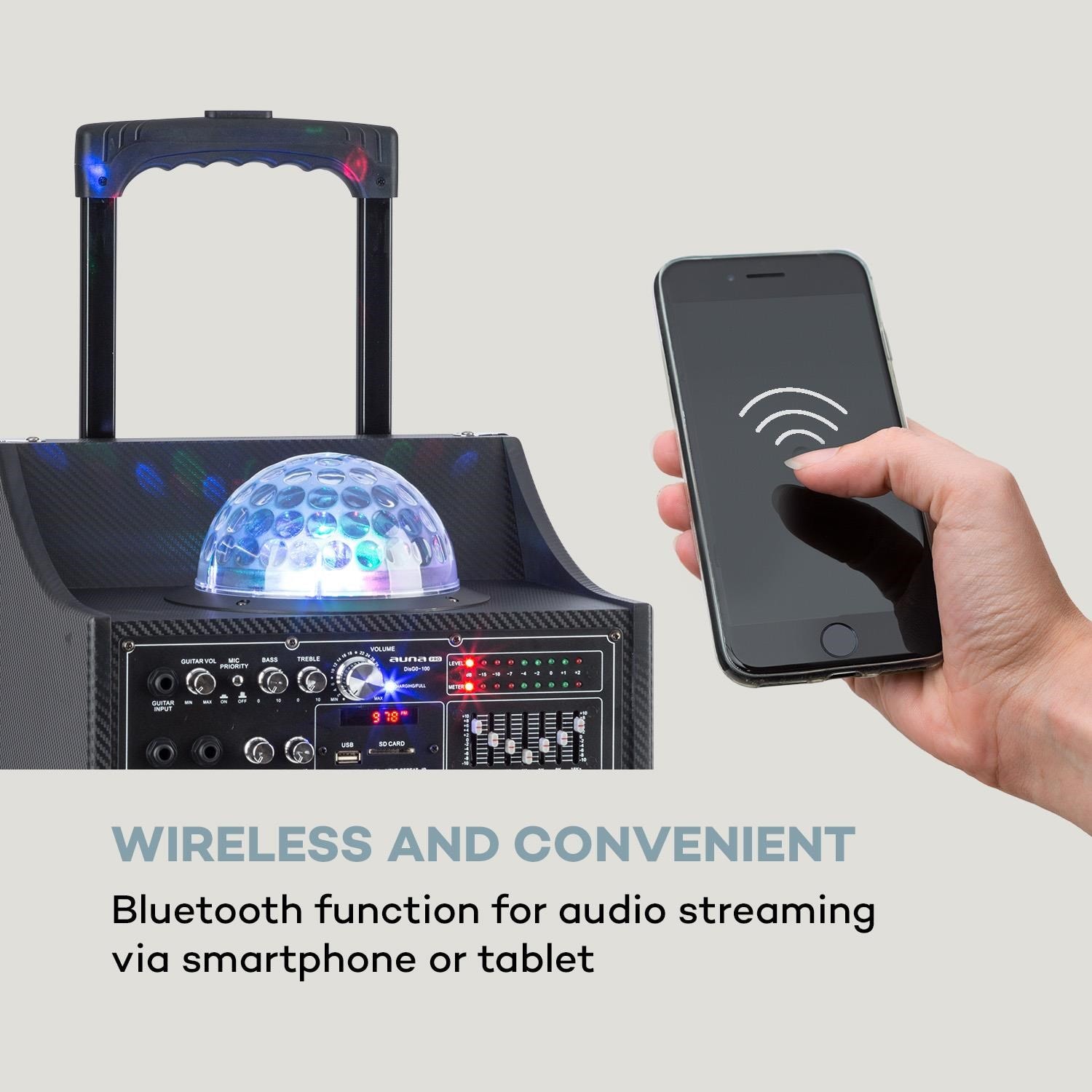 Auna disgo box 100 système sono portable sur batterie - bluetooth / usb ...