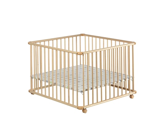 Parc bébé en bois hêtre à roulettes belami fond étoilé - 97x97 cm ...