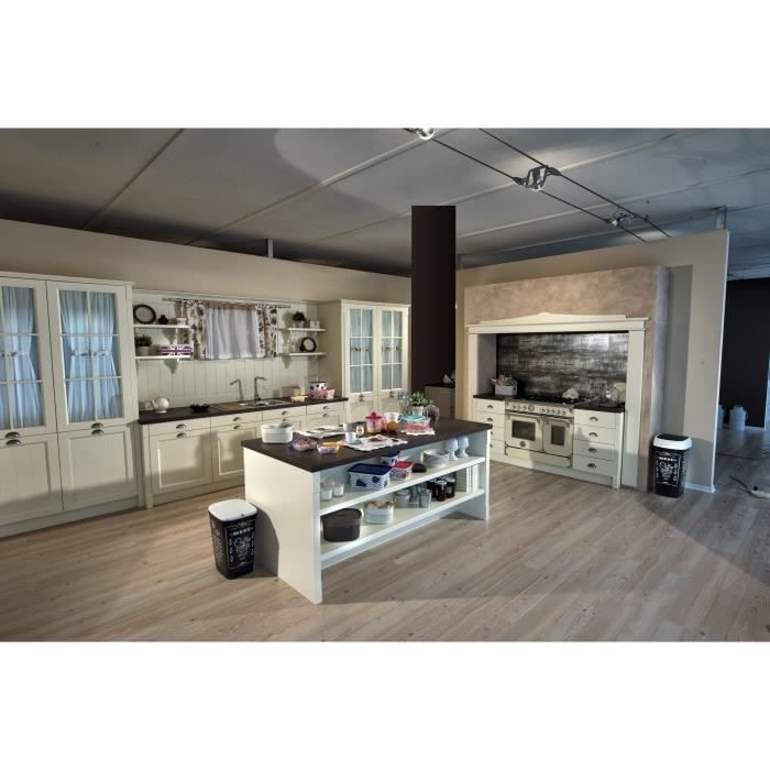 Kis poubelle de cuisine a pédale a pédale 50l chic noir motif coffee ...