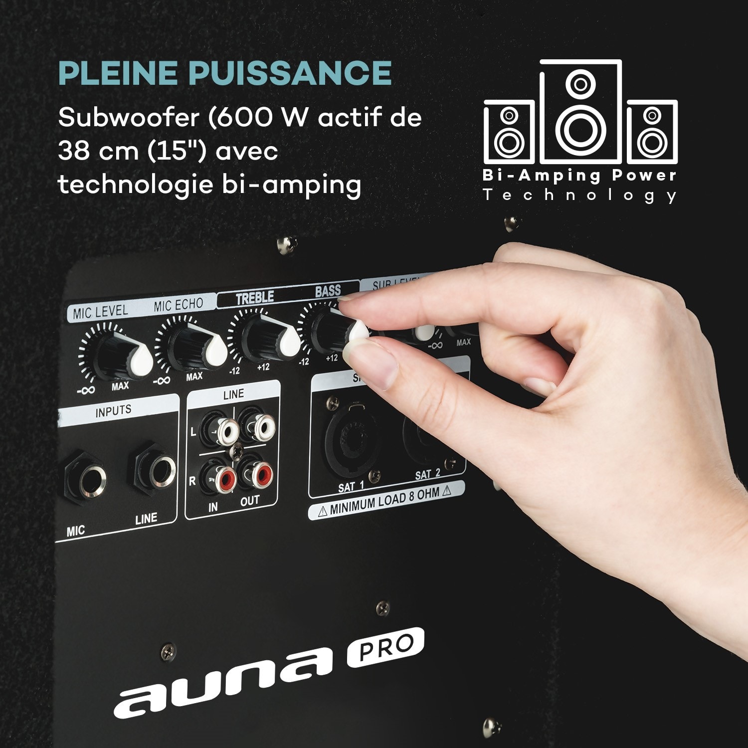 Auna pro pro pro sub 15a subwoofer sono actif 600 watt 15 (38 cm) AUNA