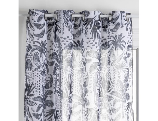 Voilage à œillets 140x240 cm fred cuba noir ATMOSPHERA