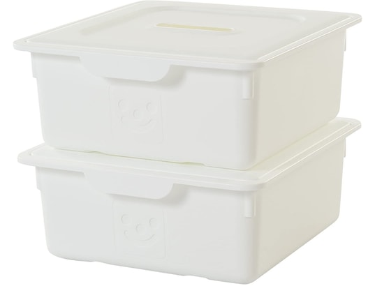 Lot de 2 boîtes de rangement pour jouet avec couvercle smiley kids ...