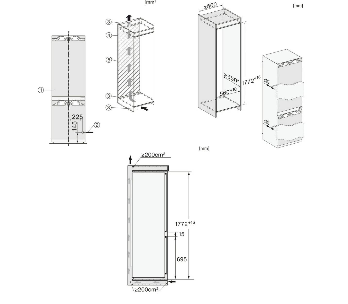 Réfrigérateur congélateur encastrable MIELE KFN 7734 D Pas Cher ...