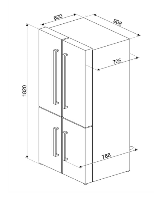 Réfrigérateur 4 portes SMEG FQ60BDF Pas Cher - UBALDI.com