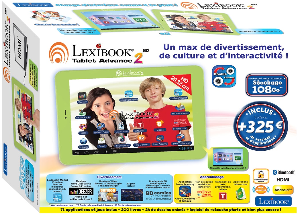 LEXIBOOK MFC181FR - Tablet Advance 2 - Tablette tactile enfant Pas Cher
