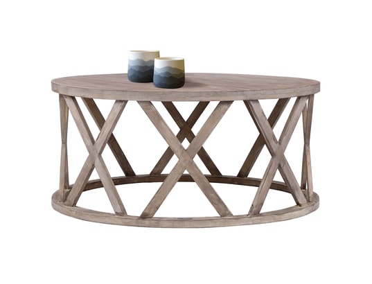 Table d'appoint basse en bois de manguier marron ø 100 x 45 cm womo ...