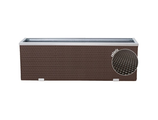 Jardinière en résine tressée avec cadre en aluminium 130 x 40 x 45 cm ...