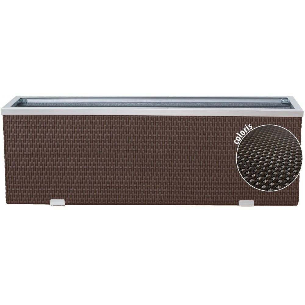 Jardinière en résine tressée avec cadre en aluminium 130 x 40 x 45 cm ...