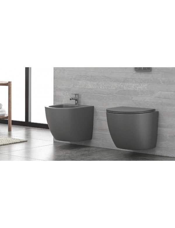 Wc rimless suspendu milos 49x37x36 cm avec abattant soft-closing KARAG