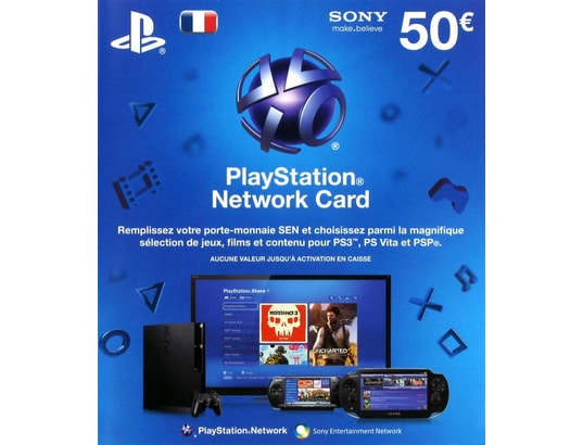 Carte Playstation SONY Live Card 50 € pour PlayStation Network