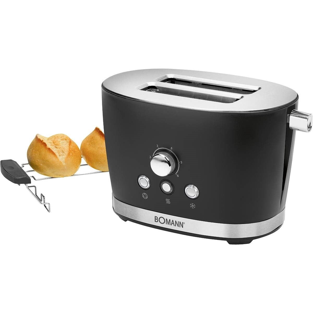 Bomann ta 3005 cb grille pain vintage noir toaster 2 fentes 850w noir ...