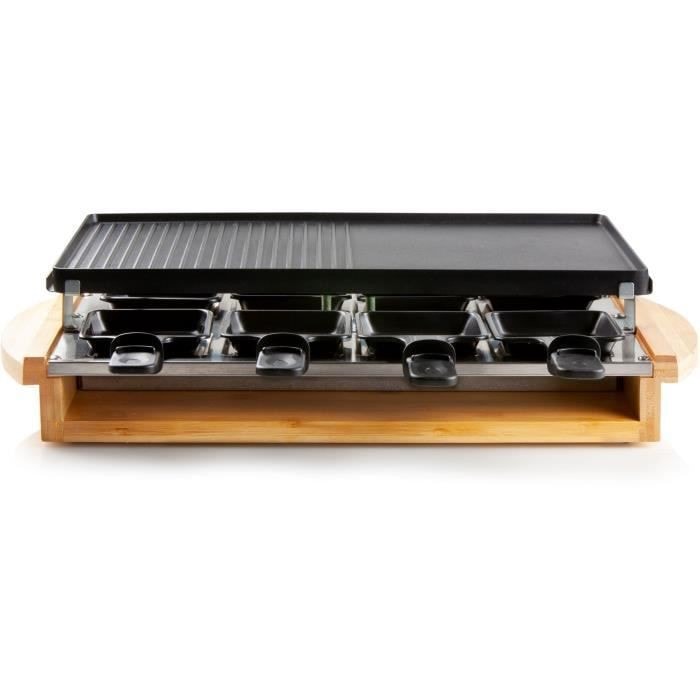 Domo do9246g - appareil a raclette-grill bamboo - 1200w - 3 niveaux - 8 ...