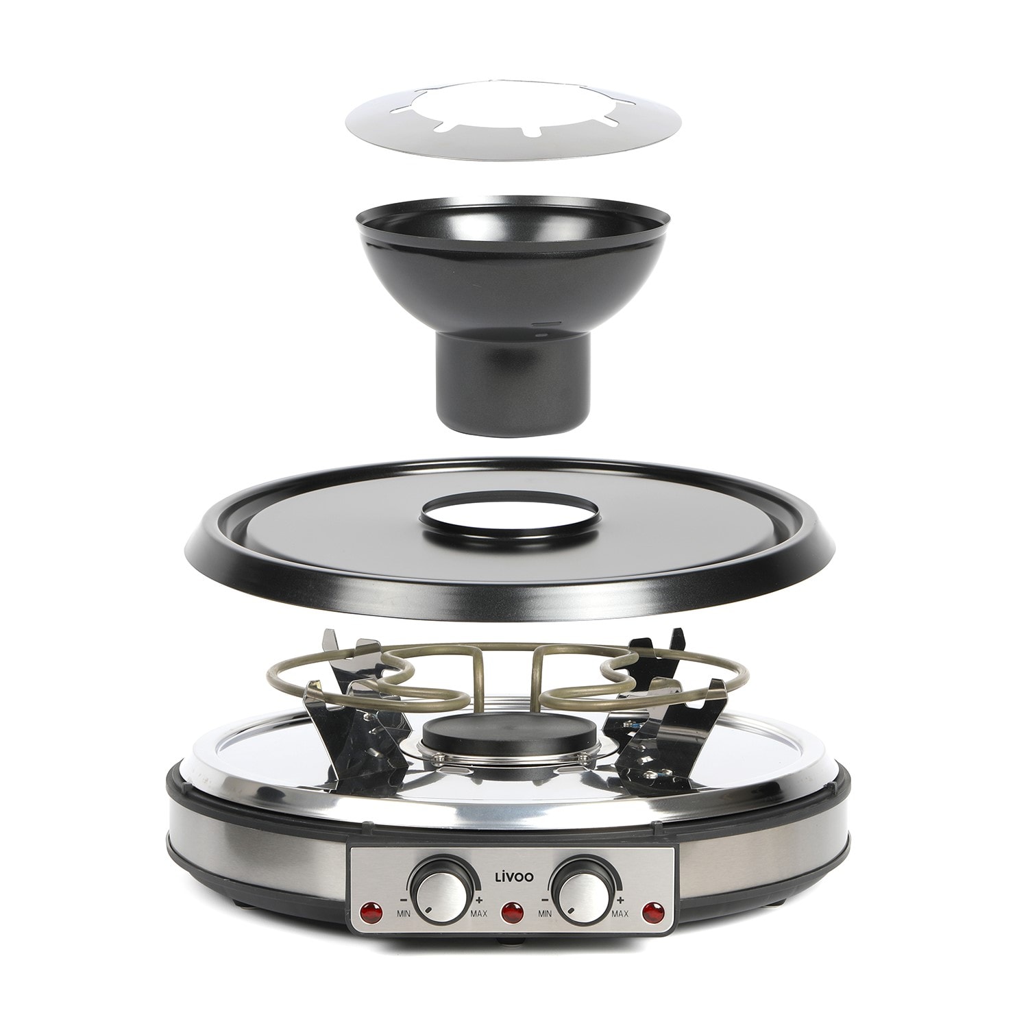 Appareil à raclette 8 personnes 1900w + fondue - doc265 LIVOO