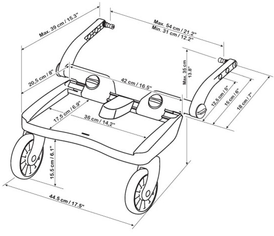 Planche à roulette poussette LASCAL Buggyboard Maxi noir - LA2730 Pas ...