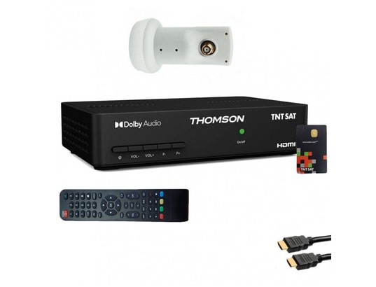 Pack récepteur tv satellite full hd + carte d'accès tntsat + lnb single THOMSON THS806-HD101