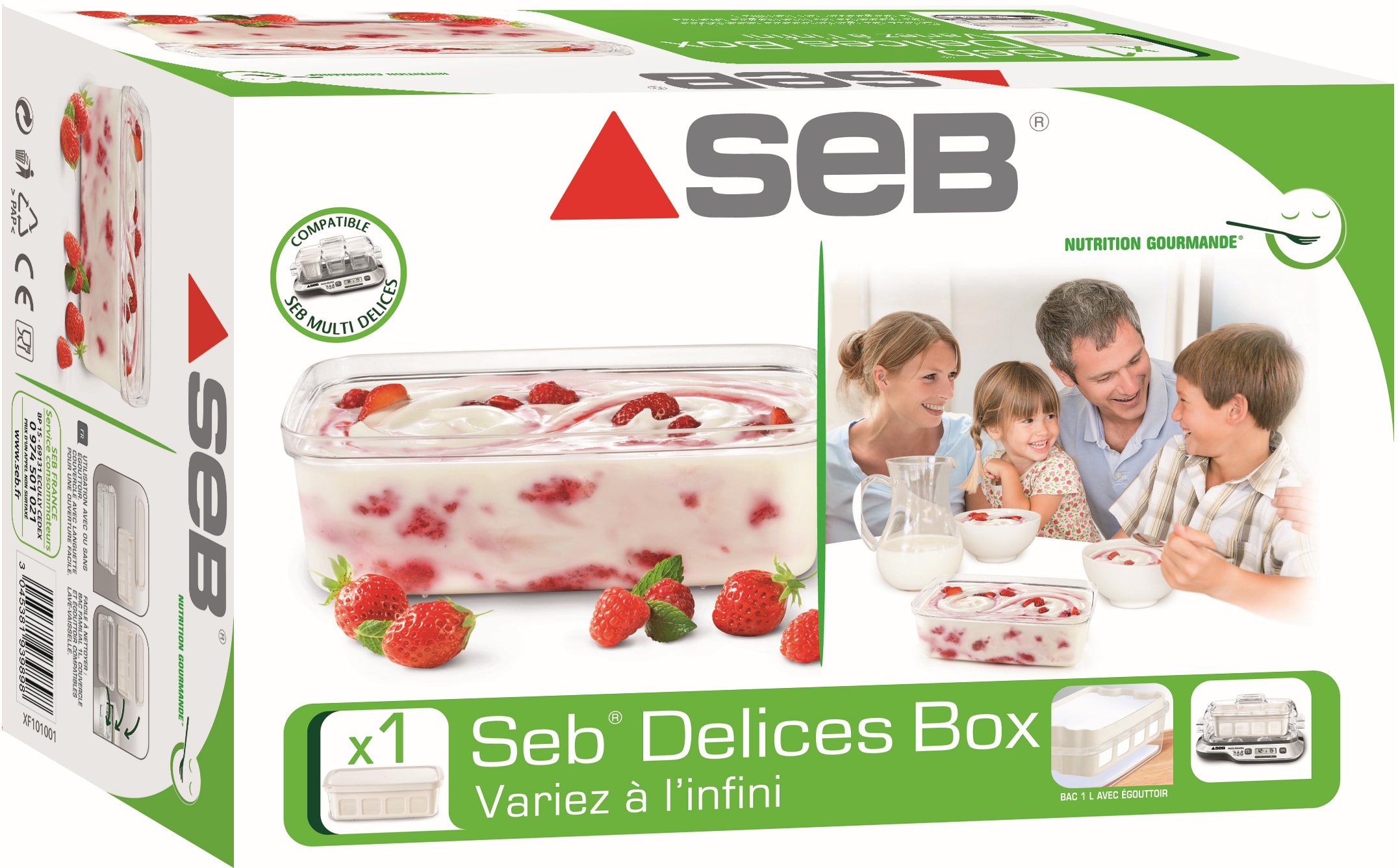 Pot de yaourt SEB XF101001 Bac 1L yaourt-fromage blanc + égouttoir Pas ...