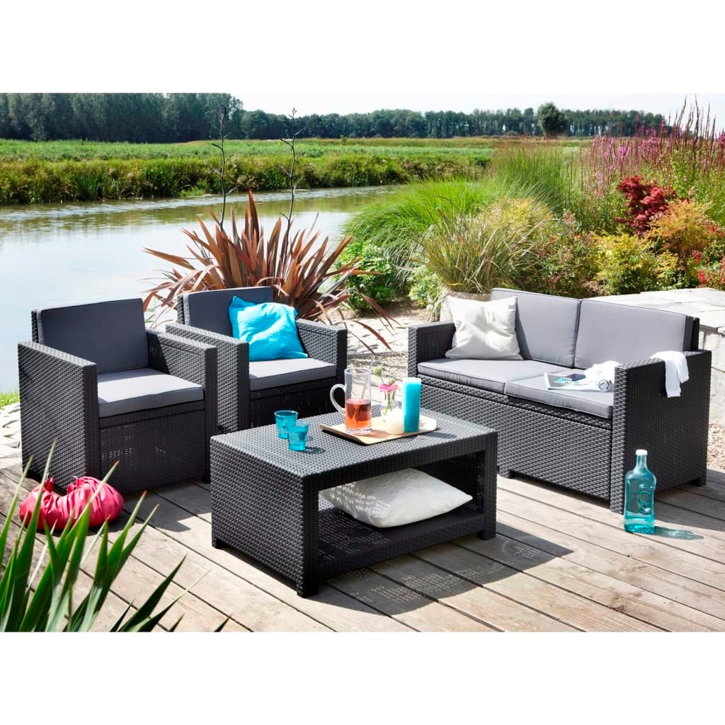 Allibert chaise de jardin monaco graphite ALLIBERT Pas Cher - UBALDI.com