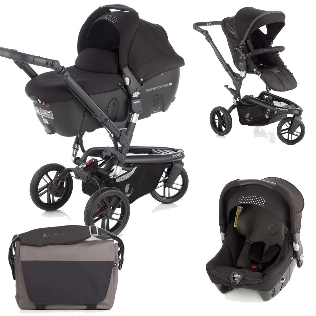Poussette combiné JANE Trio Trider + Strata + Transporteur klein ...