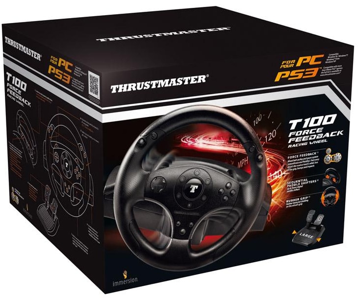 Volant PS3 THRUSTMASTER T100 Force Feedback Racing Wheel PS3 Pas Cher ...