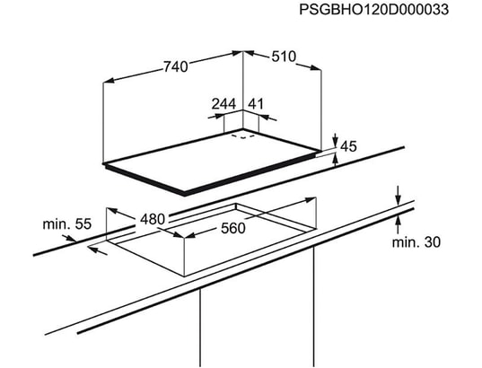 ELECTROLUX KGG7536K - Plaque gaz Pas Cher