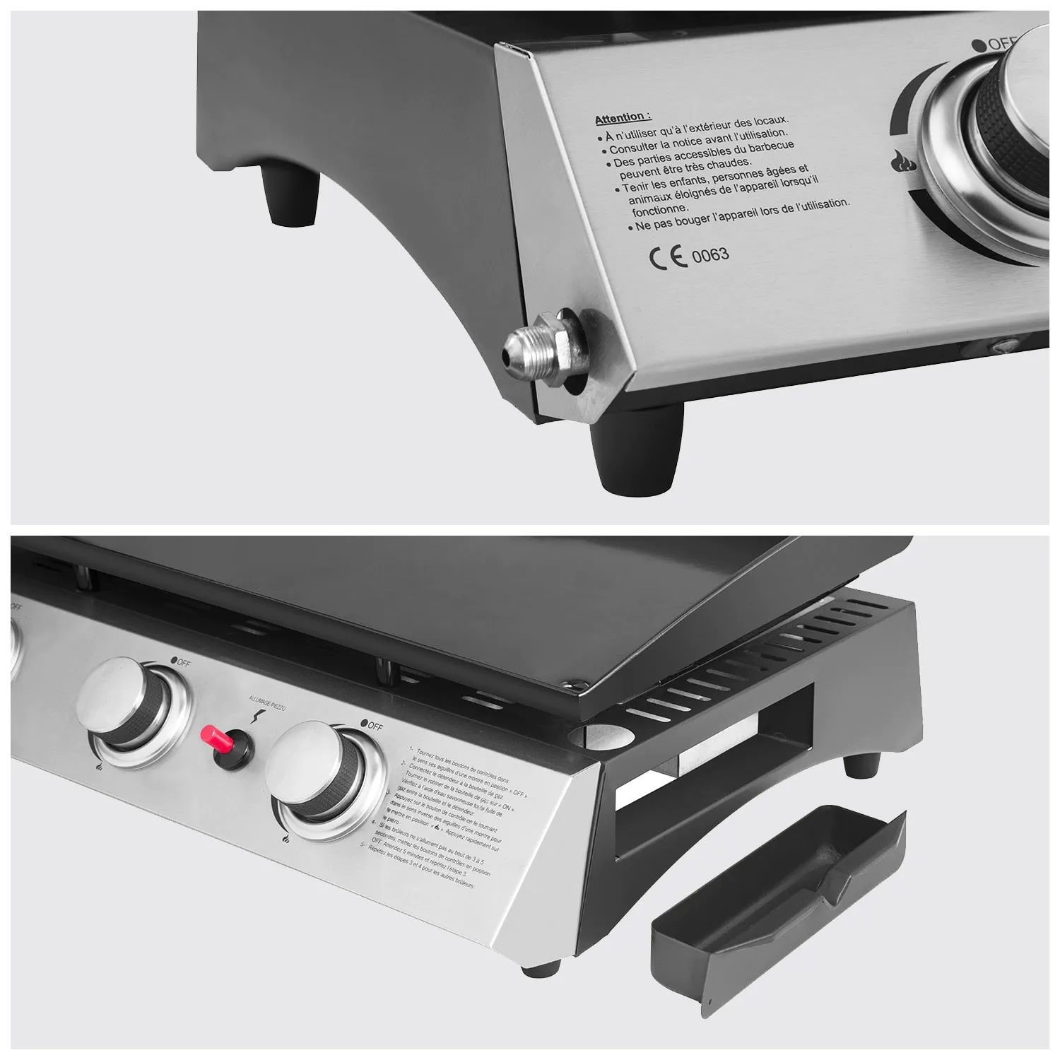 Cooker - plancha au gaz ii - acier émaillé laminé à froid - brûleurs ...