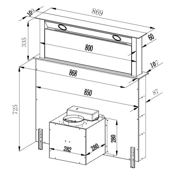 Hotte escamotable continental edison cehpt90b 90 cm - noir CONTINENTAL EDISON