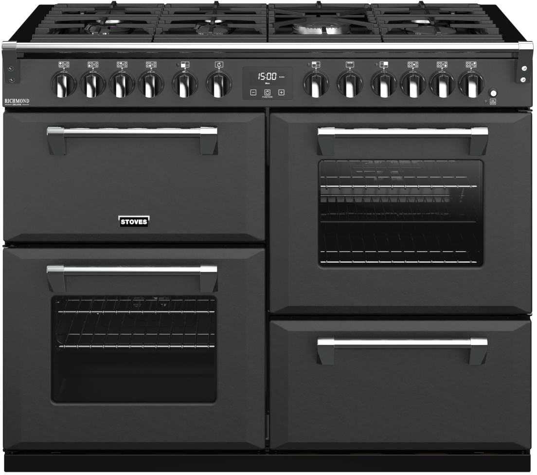 Piano de cuisson STOVES RICHMOND DELUXE 110 DFT ANTHRACITE Pas Cher ...