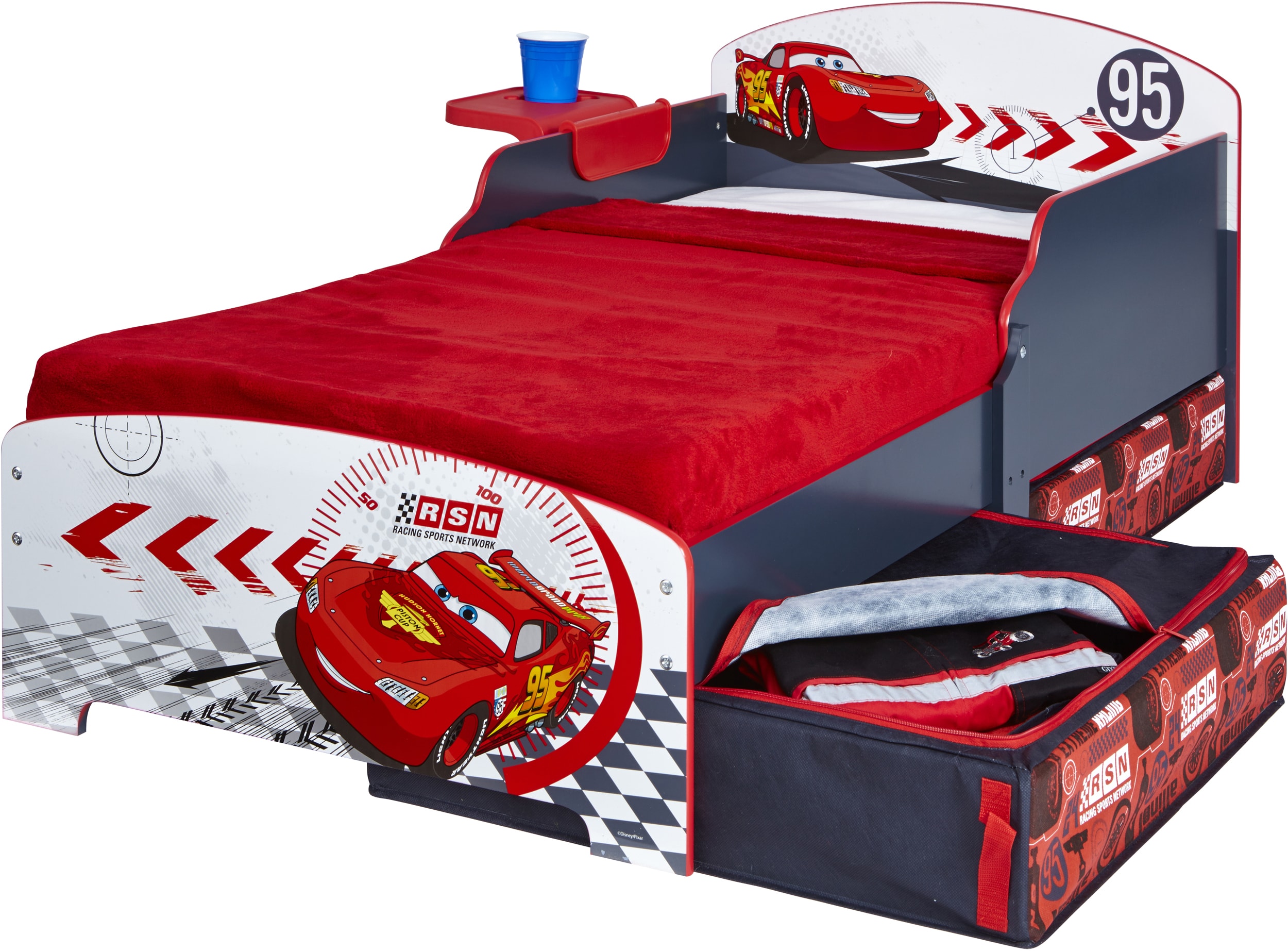 Lit enfant ROOM STUDIO Cars avec rangement pour matelas 140x70 - 864457 ...