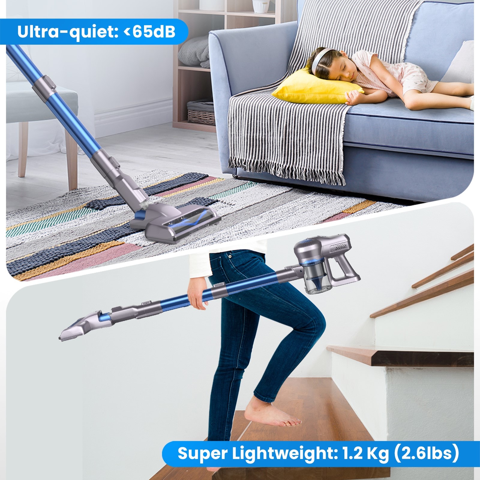 Greenote gsc50 aspirateur balai sans fil 23000 pa 4 en 1, 200 w avec ...