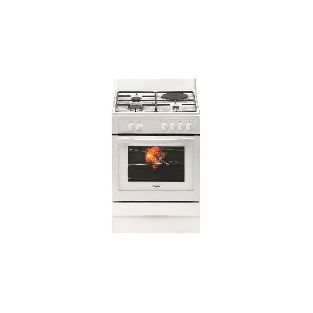 SAUTER CUISINIERE 60CM MIXTE CATALYSE BLANCHE SAUTER CUSASCM1010W