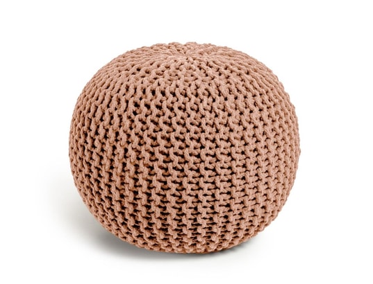 Pouf LF CHLOE Pouf rond Chloe 100 % coton rose Ø 50 cm Pas Cher ...