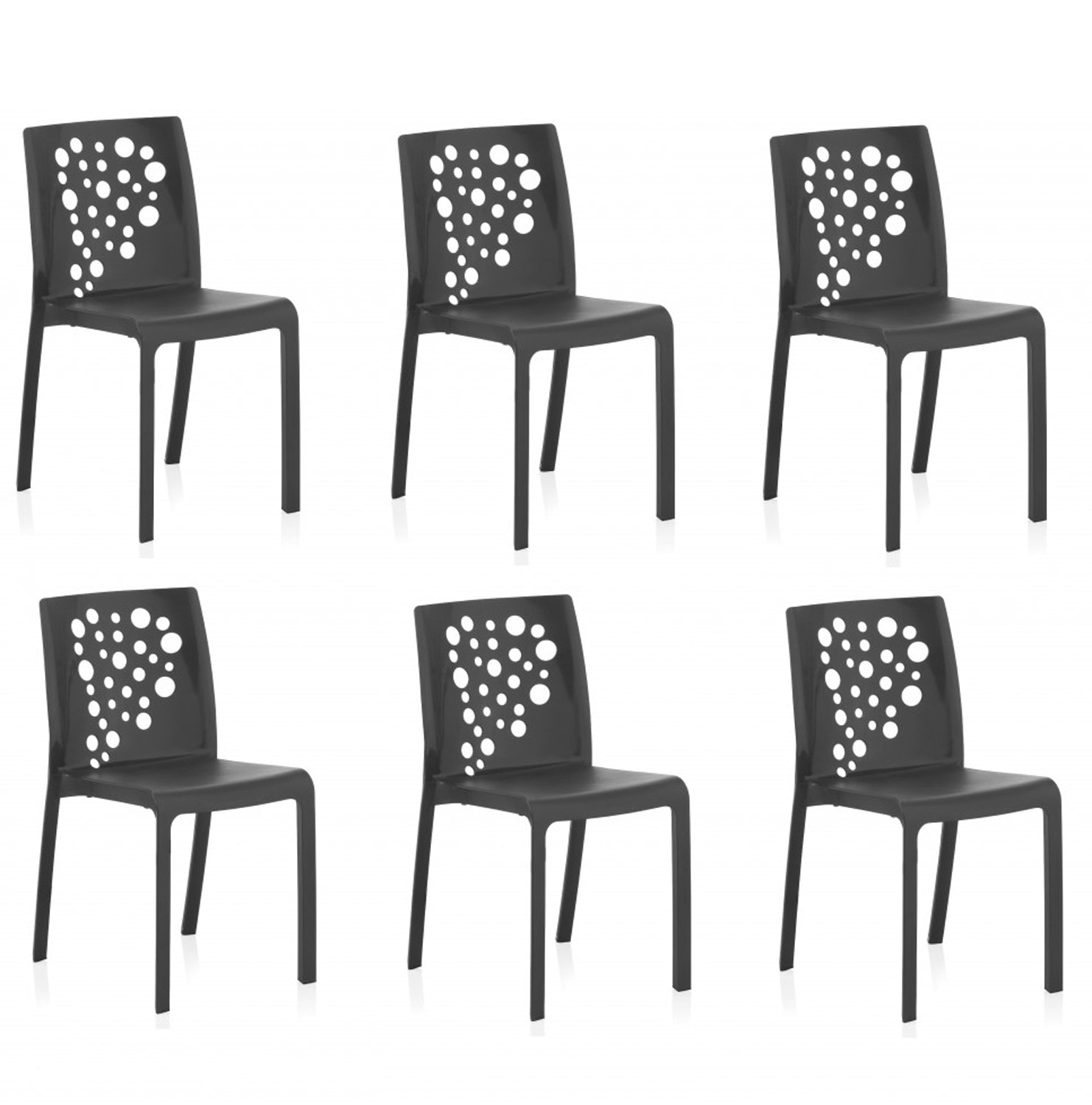 Lot de 6 chaises de table-salle à manger -cuisine- interieur/exterieur ...