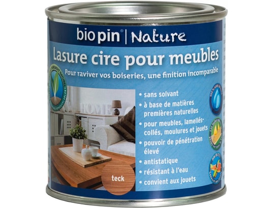 Lasure cire naturelle pour meubles 0,375 l - teck CENTRALE BRICO