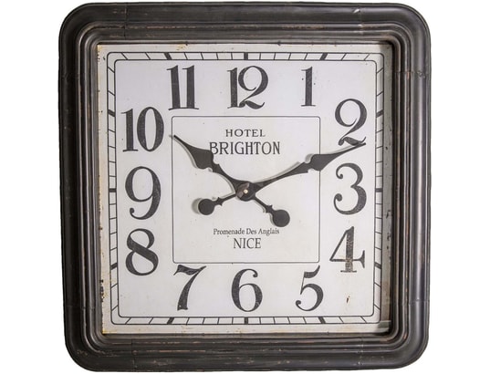 Pendule carrée en fer hôtel brighton ANTIC LINE CREATIONS 57639