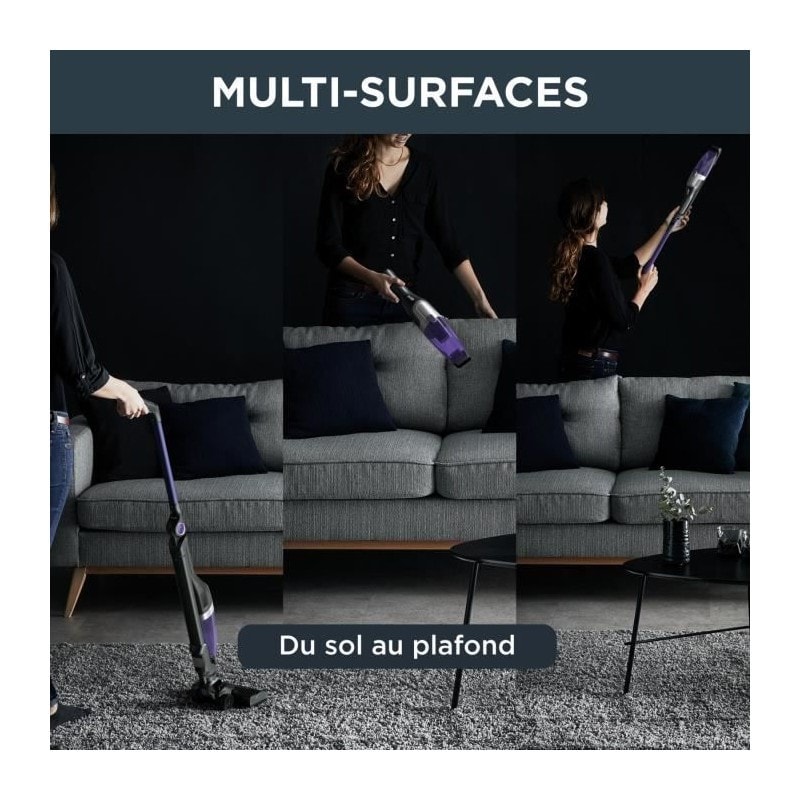 Rowenta rh1238wo aspirateur balai sans fil, tube flexible, compact ...