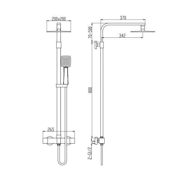Colonne de douche thermostatique en laiton doré brossé sc428 collection ...