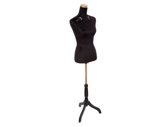 Buste de couture, mannequin en bois et tissu coloris noir PEGANE