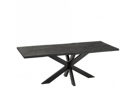 Grande table à manger milena manguier / bois noir INSIDE75 Pas Cher - UBALDI.com