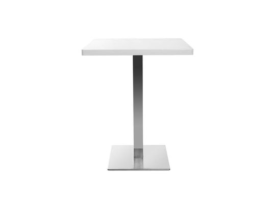 Table à manger design carré blanche pied central JORY MILIBOO