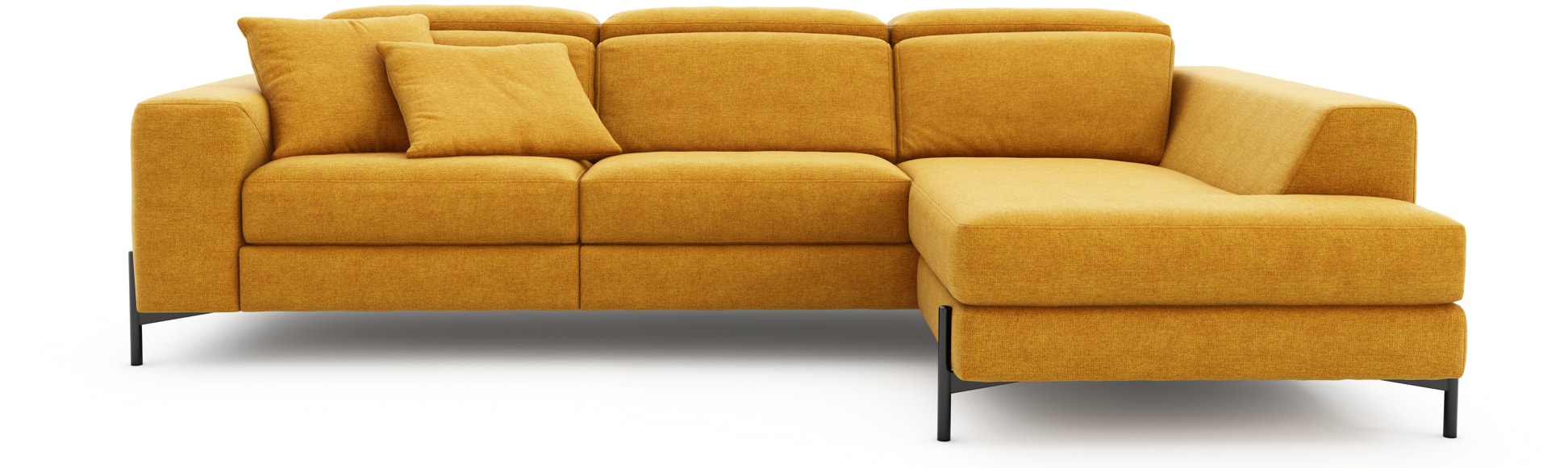 Canapé tissu SAMOA SPACE FLY Angle Droit 1 Relax electrique Moutarde