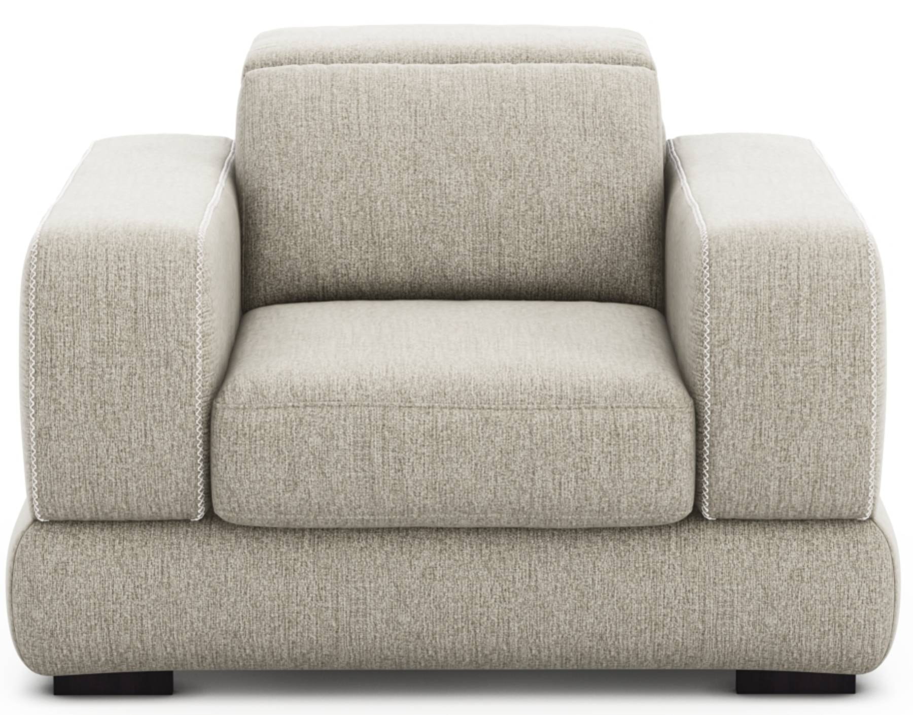 Fauteuil ATELIER Fauteuil White tissu beige foncé Pas Cher - UBALDI.com