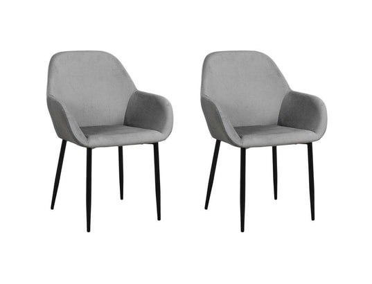 Fauteuil en velours cotelé giulia (lot de 2) gris souris THE HOME DECO ...