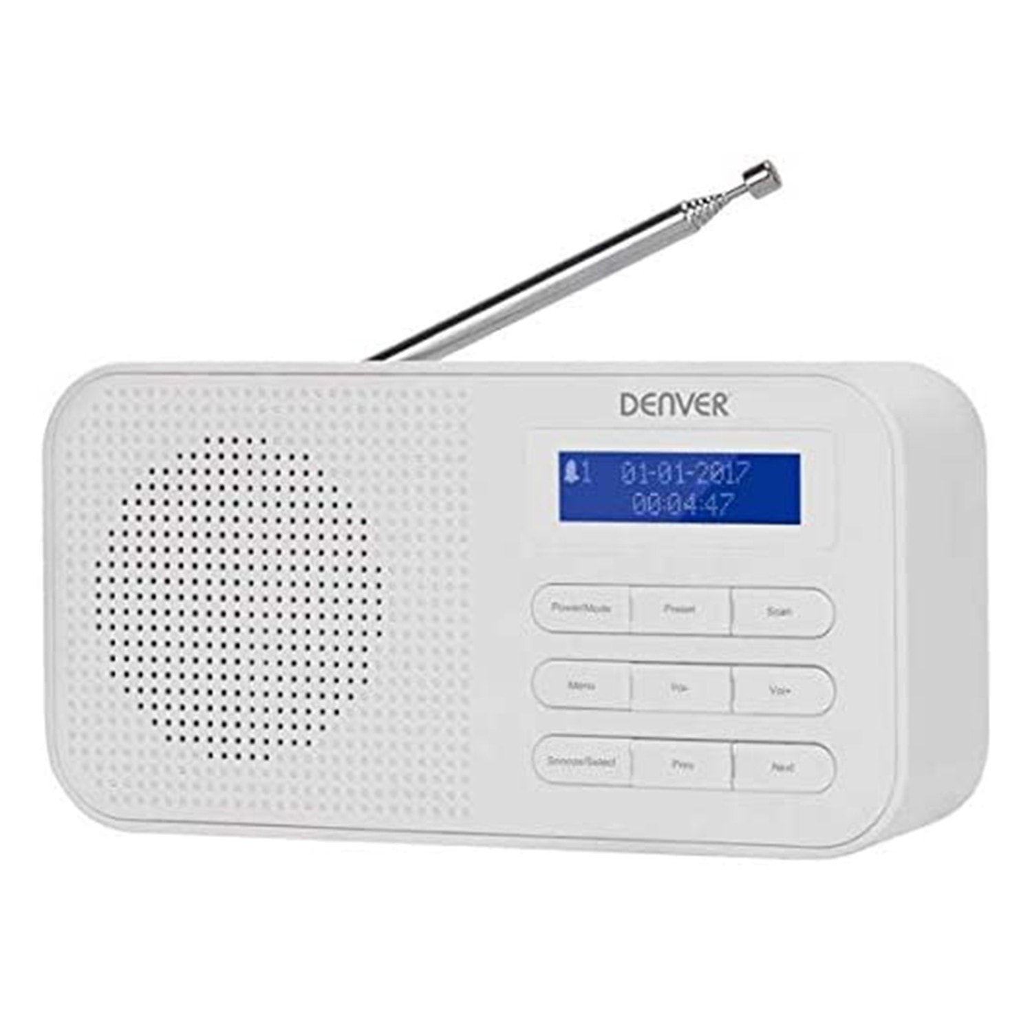 Radio numérique dab + et fm. Denver dab-42white. Horloge, alarme et ...