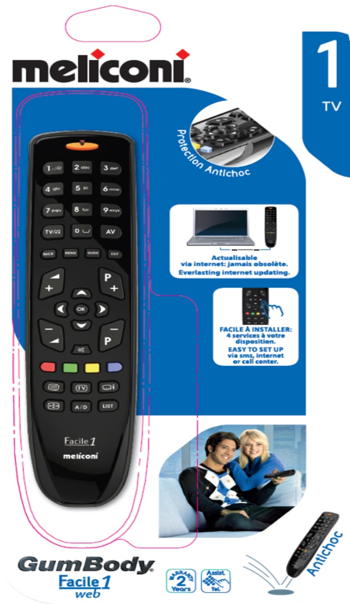 Télécommande universelle MELICONI Facile 1 Web Pas Cher - UBALDI.com