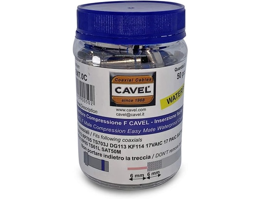 Cavel fcem7.0c lot de 50 connecteurs f de compression pour câble ...