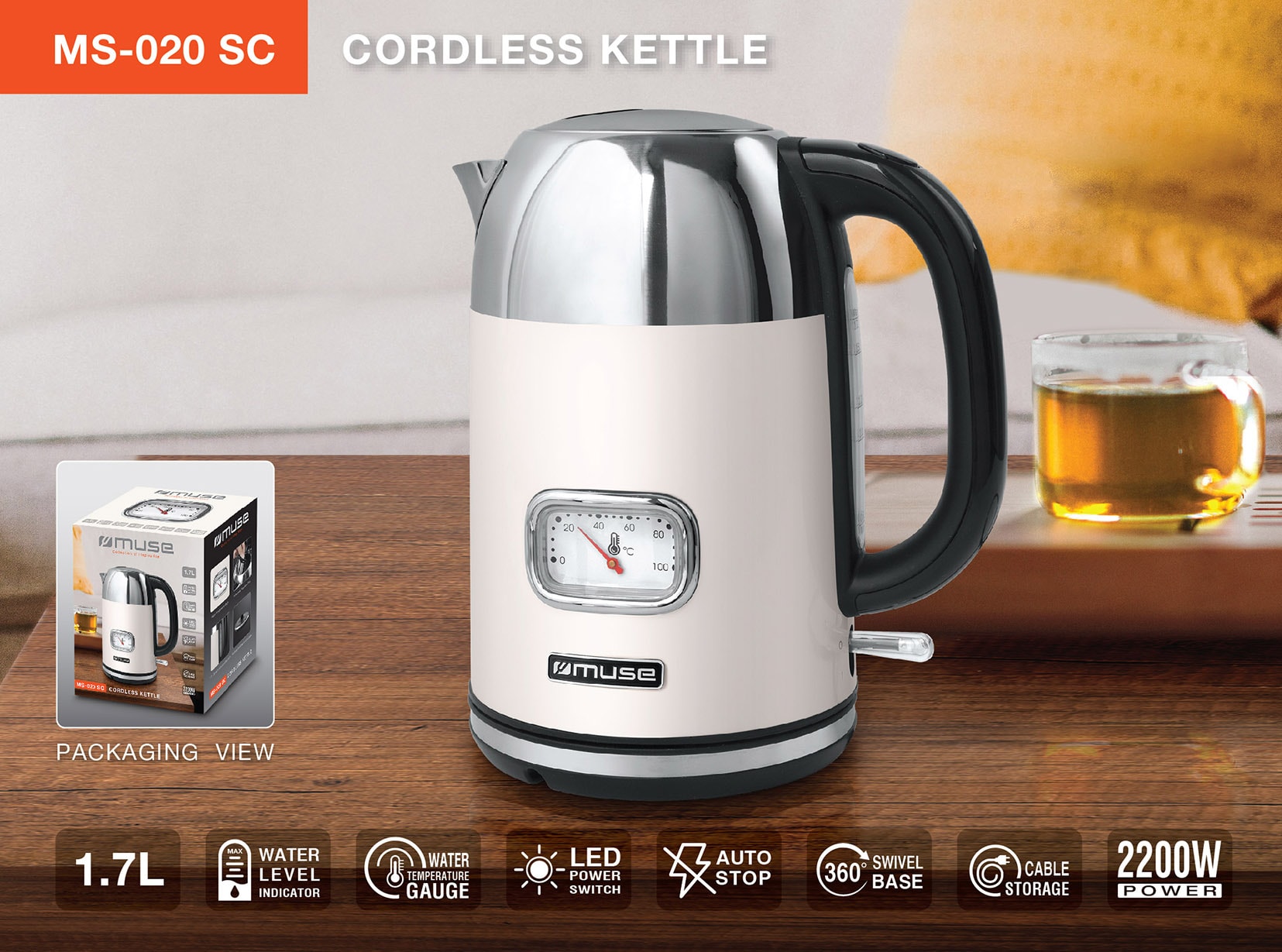 Bouilloire MUSE MS-020 SC Pas Cher - UBALDI.com